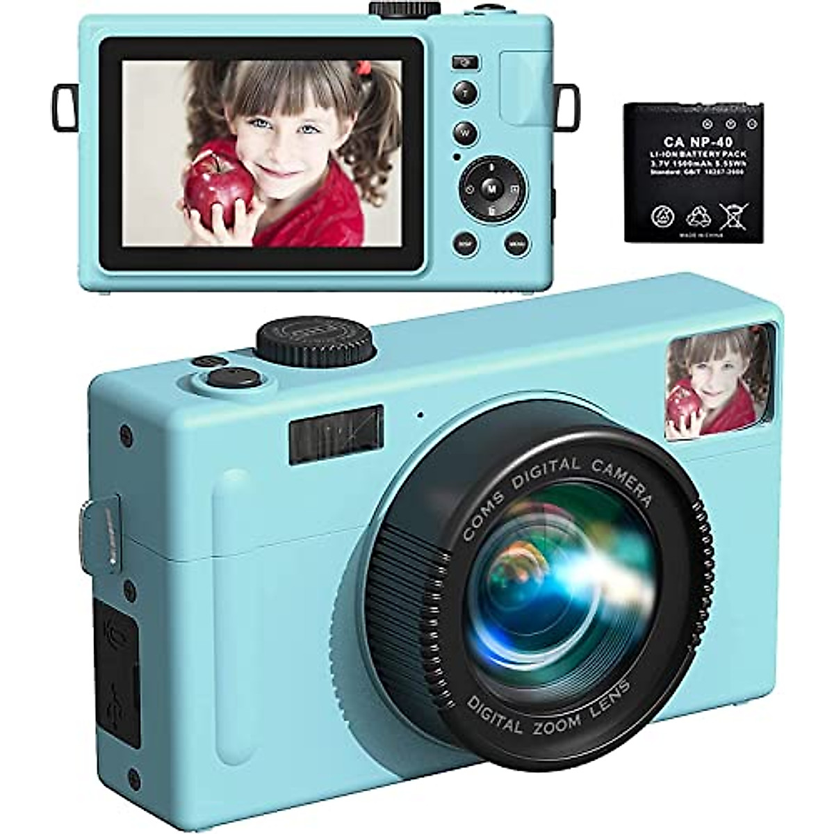 Digital Camera for Kids, FHD 1080P 24MP Mini Video Camera, 1500mah Rechargeable Camera 3.0 inch Screen Compact Camera, Portable Camera for Boys, Girls, Beginners