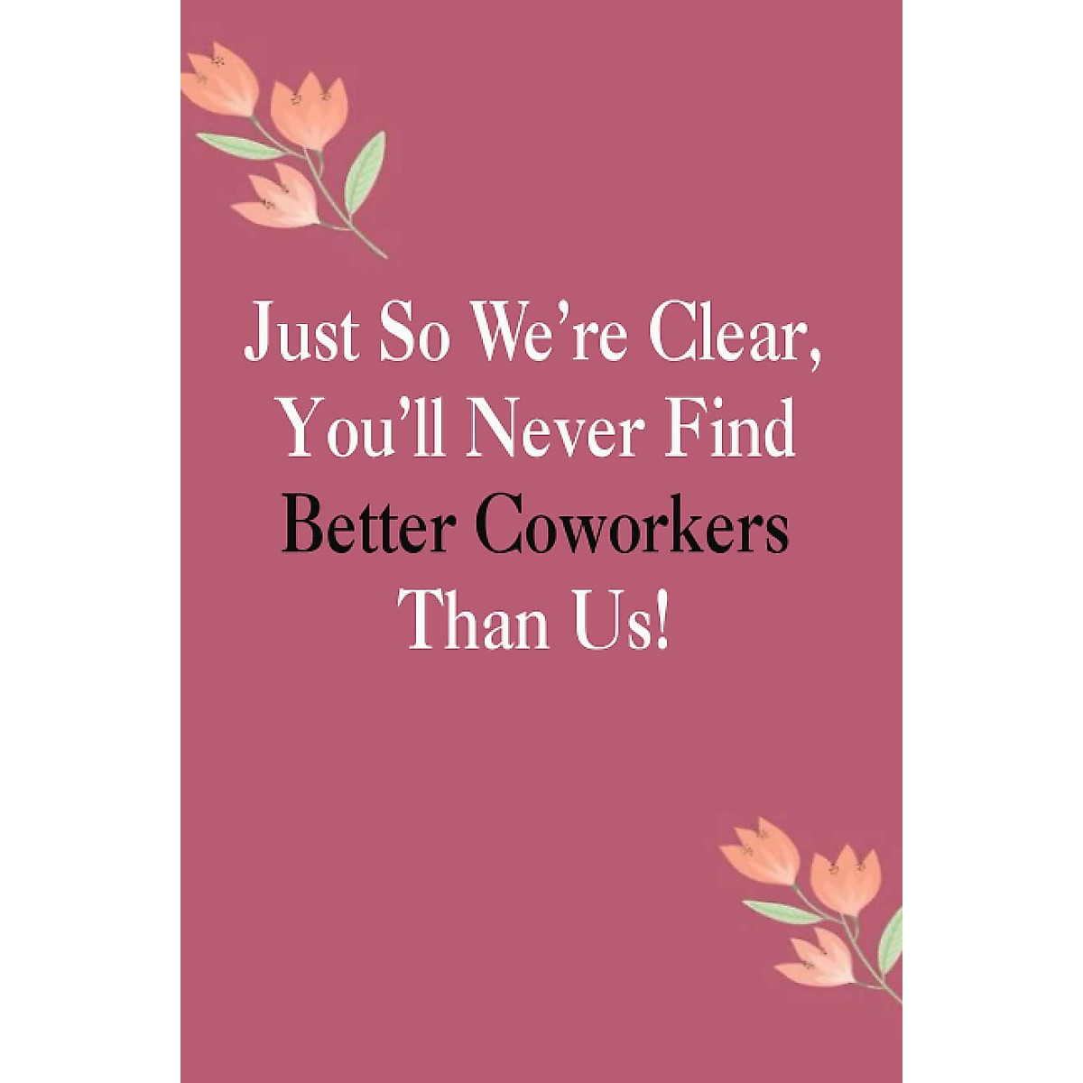 Just So We're Clear, You'll Never Find Better Coworkers Than Us!: Funny Gag Gift Notebook Journal for Coworkers ( Blank Lined Journal)