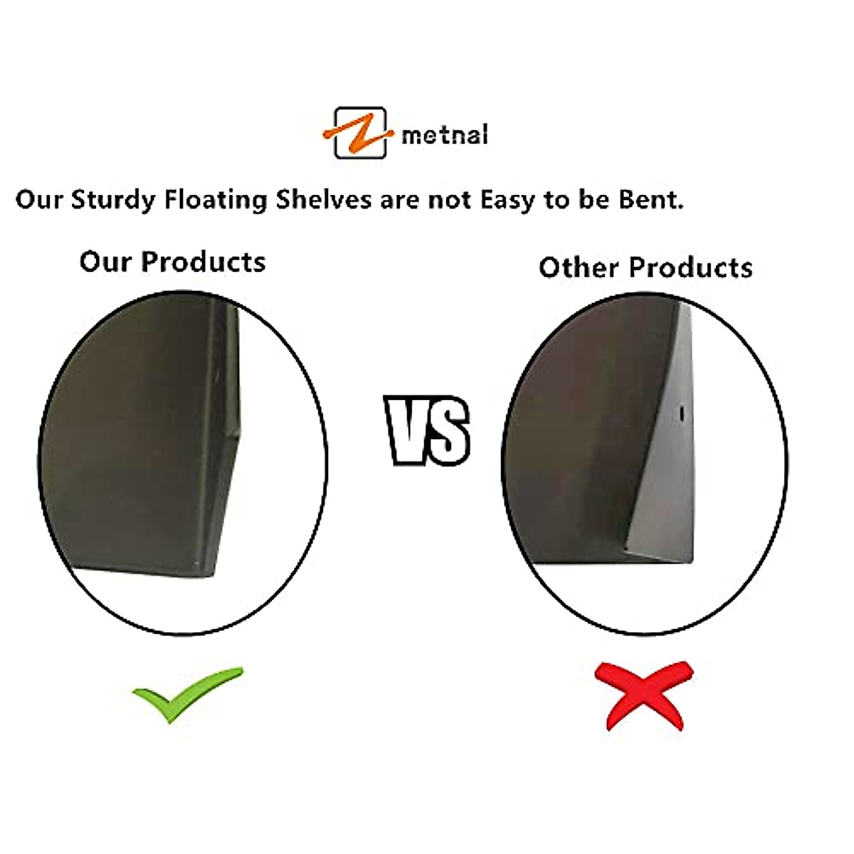 Z metnal Small Decor Shelves, Mini Floating Display Wall Shelf for Smart Speaker Collectables, Aluminum, Wall Mounted, Matt Black,12 x 5 inch, 2 Pack