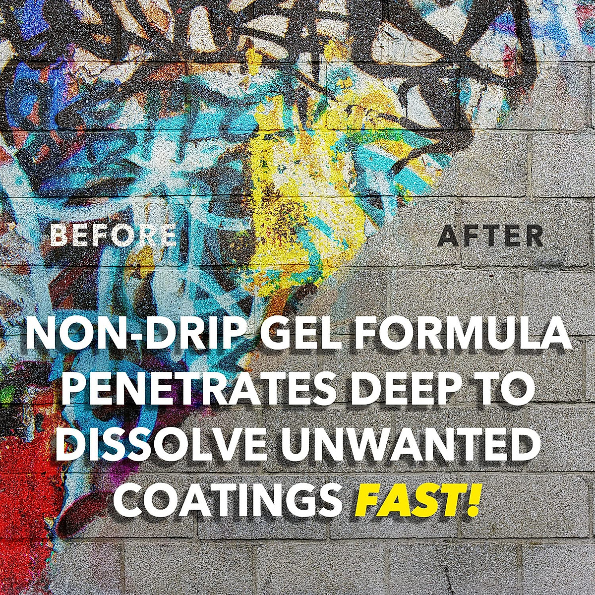 Smart 'n Easy Porous Surface Graffiti Remover - Eliminates Unwanted Graffiti from Unpainted Wood & Masonry Surfaces - Removes Aerosol Spray Paints, Crayon, Marker, Ink, Paint, Coatings - 1/2 Gallon