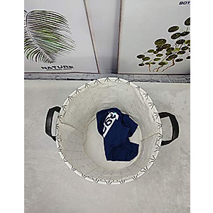 ASKETAM Fabric Laundry Basket Canvas Laundry Hamper for Dirty Clothes Toy Organizer Kid Nursery Room Decor Basket (Geometric rhombus)