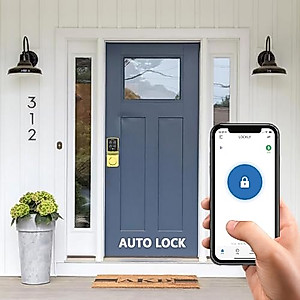 Lockly Secure Pro Smart Lock - Keyless Entry Deadbolt, Fingerprint Sensor, App Control, Key, Voice Control, Auto Lock PGD728WMG- Brushed Gold (Wi-Fi Hub Included)