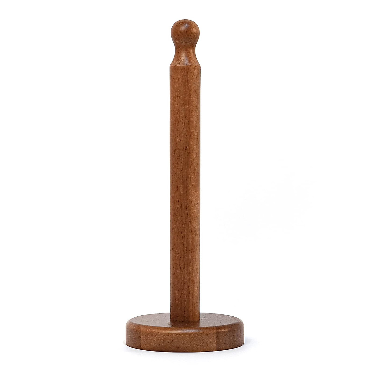 Goodsdeco Wooden Paper Towel Holder - Paper Towel Hanger Rack, Countertop Kitchen Paper Towel Dispenser, Standing Paper Towel Roll Hanger, Rubberwood Paper Towel Holder (Walnut)