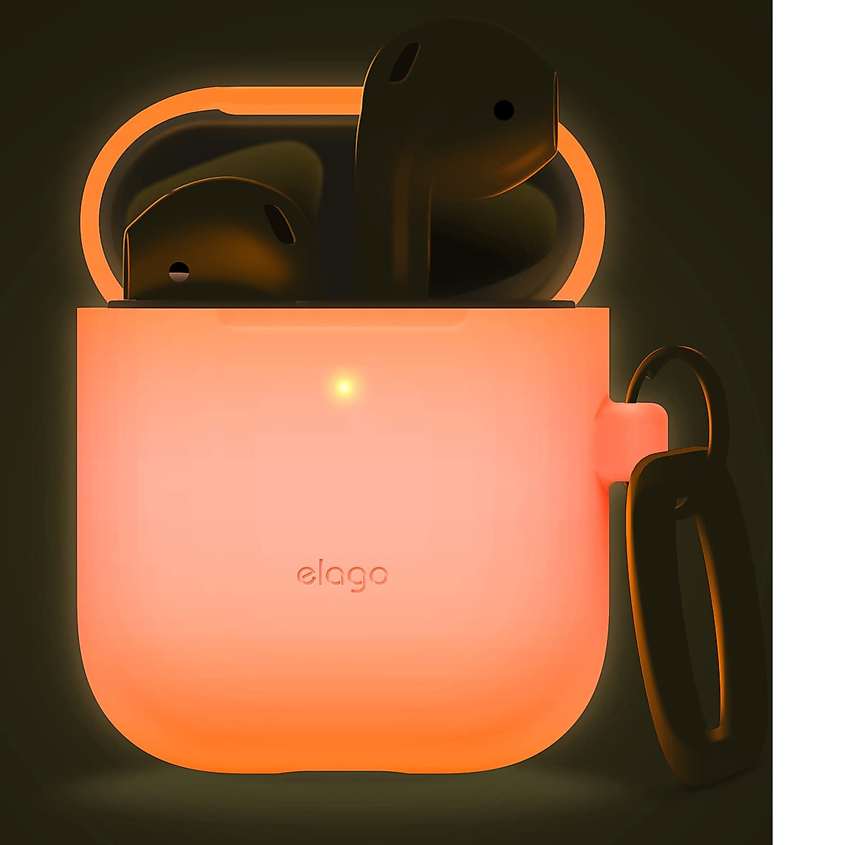 elago AirPods Hang Case - [Extra Protection] [Added Carabiner] - for AirPods Case (Neon Hot Pink)
