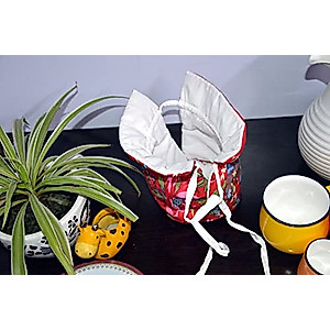 Marusthali Tea Pots Cozy-Kettle Cover for Teapots Keep Warm Tea Pot Dust Cover Home Kitchen Décor 5.9" X 7.8" (Red)