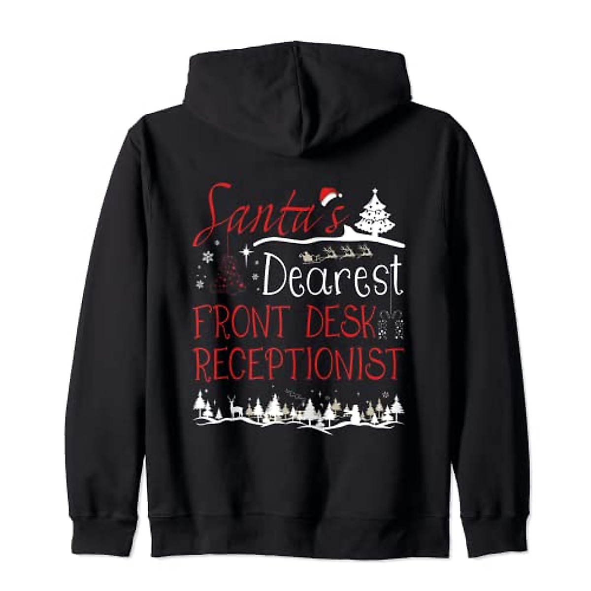 Front Desk Receptionist Xmas Job Funny Christmas Zip Hoodie