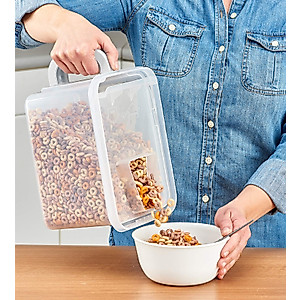 Buddeez 00251-2 2PK Store and Pour BPA Free, Plastic Food Storage Containers - 21 Cup, White