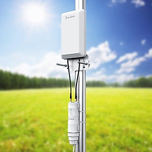 Wavlink Wireless 2.4GHz 300Mbps Long Range Weatherproof Outdoor AP/Repeater CPE Kit for PtP and PtMP Transmission | Point to Point WiFi Bridge | 2 * 2 MIMO 11dBi Antenna, 1.5km | Passive PoE Powered