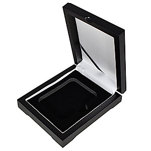 Guardhouse Wood Display Box for NGC/PCGS/Premier/Little Bear Elite Coins in Certified or Certified Style Holders/Slabs (Single Coin, Matte Black Finish)