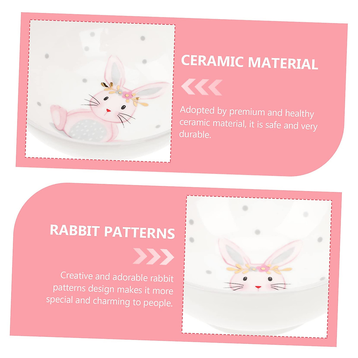 BESTOYARD Easter Tableware Ceramic Mixing Bowl Ramen Kit Udon Noodle Bowl Rice Bowls Appetizer Bowl Bunny Candy Bowl Ceramic Tableware Dessert Fruit Bowl Salad Bowls Storage Bowl Tableware