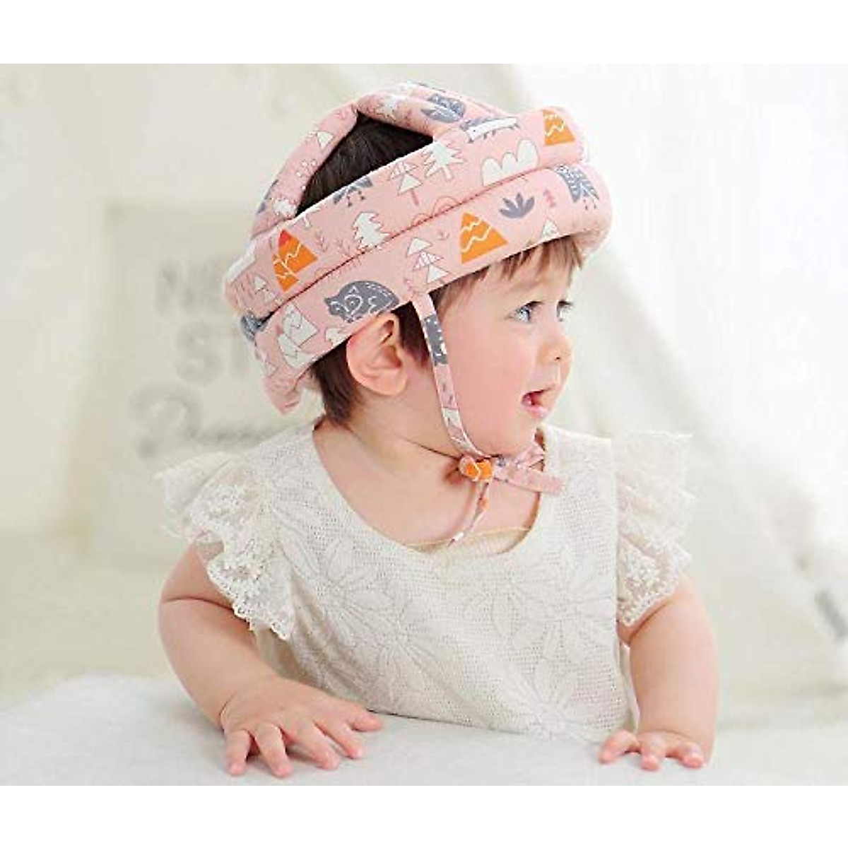 Baby Toddler Anti-Collision Safety Hat Infant Harnesses Adjustable Safety Helmet Baby Learn to Walk Protective Hat with Chin Strap Headguard Hat for Baby Boys Girls Crawling, Running, Walking