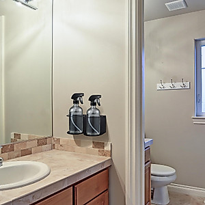 Tandefio 4 Pcs Spray Bottle Holder Metal Spray Can Holder Wall Mount Paint Bottle Organizer Double Holes Spray Bottle Rack with Hardware Easy Install Storage Rack for Garage and Home