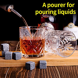 INFTYLE Whiskey Glasses Set of 2 Whisky Glass Rocks Glasses Tumblers 11oz Old Fashioned Glass Bourbon Scotch Drinking Cups for Cognac Cocktail Bourbon Rum Brandy Bar Men Gift