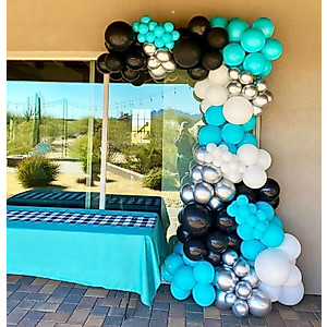 Teal Graduation Party Decorations 2024/Teal Turquoise Black Balloons/Teal Black Graduation Decorations 2024 30pcs Balloons Breakfast Turquoise Black Birthday Decorations Bridal Shower