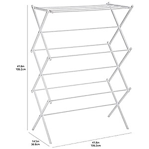 Pyle XPB20-288S PYRPUCWM22 Compact & Portable Washer & Dryer, 0, White and Amazon Basics Foldable Laundry Rack for Air Drying Clothing - 41.8" x 29.5" x 14.5", White