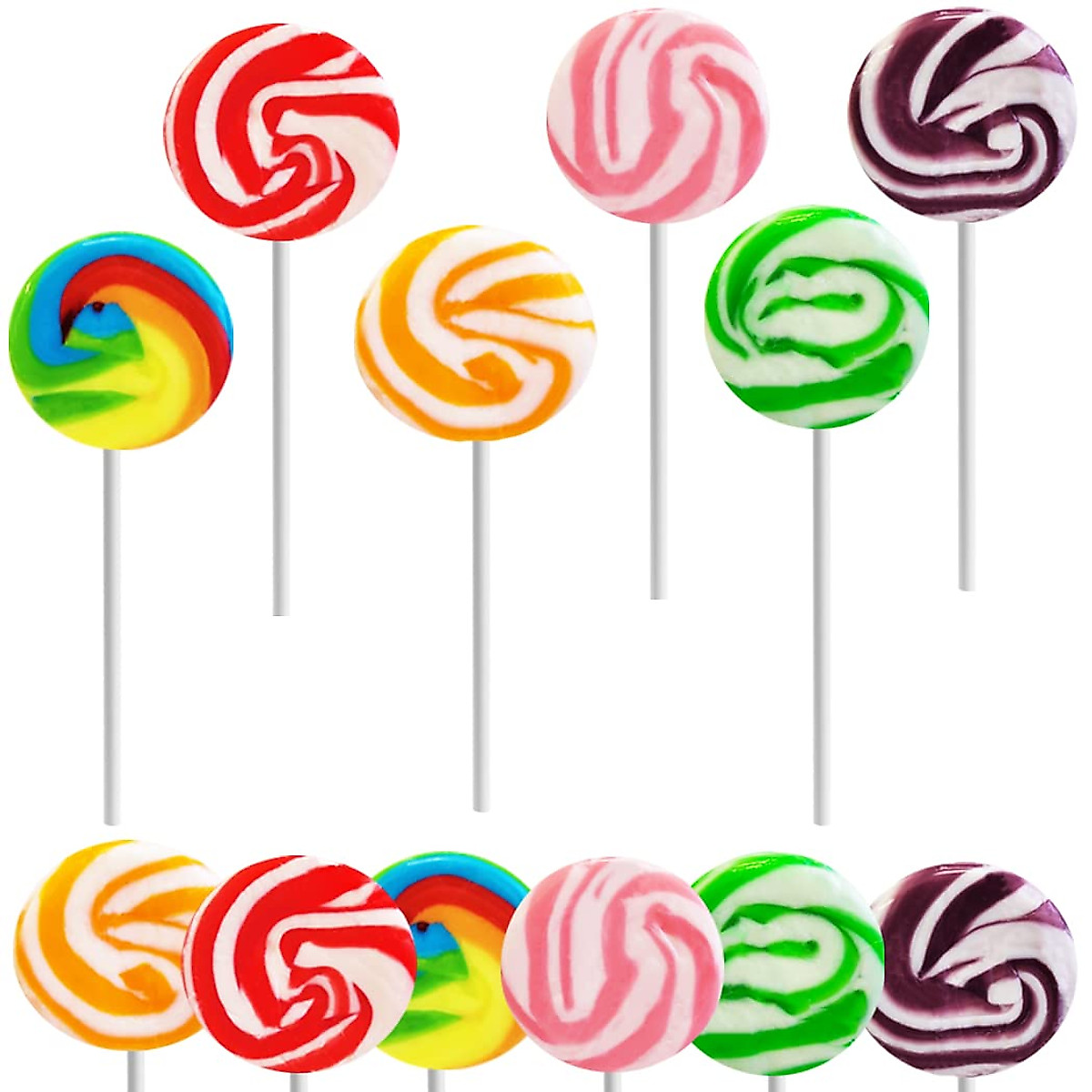 Fruidles Swirls Lollipop Candy, Mixed Fruit Flavor, Individually Wrapped (Assorted Variety Mix, 12-Pack)