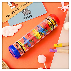 Skylety 8.3 Inch Rain Stick Rainmaker for Baby Toddler Rattle Tube Shaker Sensory Auditory Musical Instrument Plastic Rainstick Toy for Boys and Girls