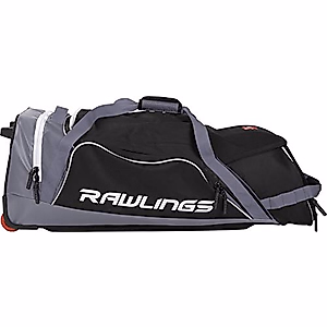 Rawlings | R1502 Wheeled Catcher's Bag | Baseball/Softball | Black