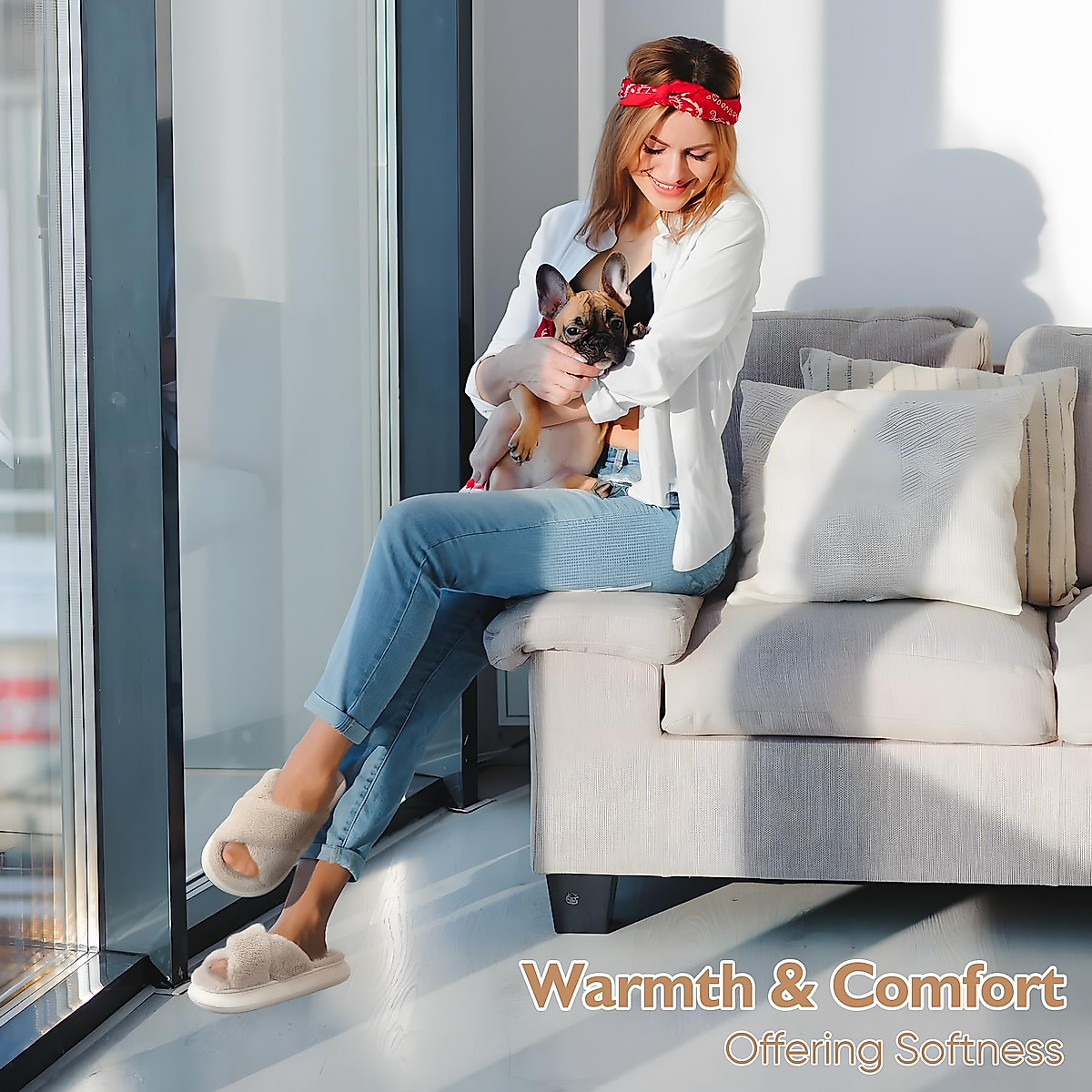 SOSUSHOE Womens Slippers House Slippers for Woman Fuzzy Slippers Platform Slippers Slippers for Women Indoor Fluffy,Grey