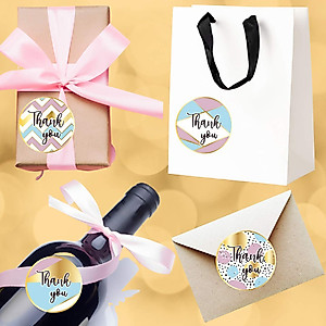 EL Nido 600pcs 1.5" Thank You Stickers / 8 Different Designs with Gold Foil / 600 Thank You Stickers Per Roll/Roll Sticker Supplies for Business Packaging (8 Design Roll Stickers, 600pcs)