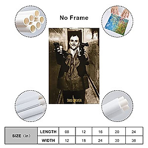 Thriller Movie Posters, Taxi Driver 1976, Room Restaurant Office Bar Wall Decor Art (2) Canvas Painting Wall Art Poster for Bedroom Living Room Decor 12x18inch(30x45cm) Unframe-Style-3