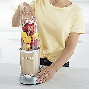NutriBullet Pro - 13-Piece High-Speed Blender/Mixer System with Hardcover Recipe Book Included (900 Watts) Champagne, Standard