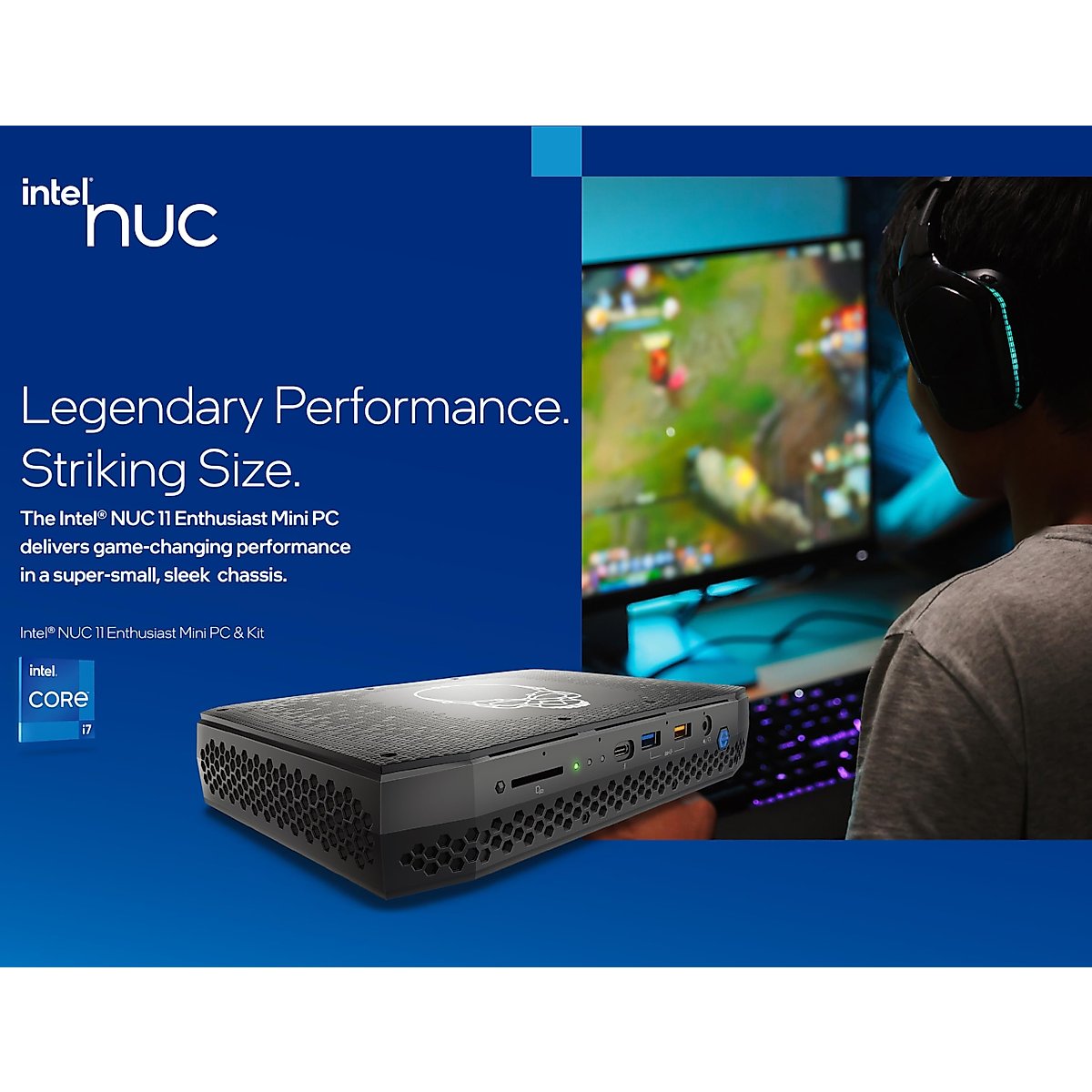 Intel NUC 11 Enthusiast NUC11PHKI7CAA0 GeForce RTX 2060 6GB Windows 10 Pro Business Mini PC Kit Desktop Computer, Quad-Core i7-1165G7, 64GB DDR4 RAM, 4TB PCIe SSD, WiFi 6, 64GB Flash Drive