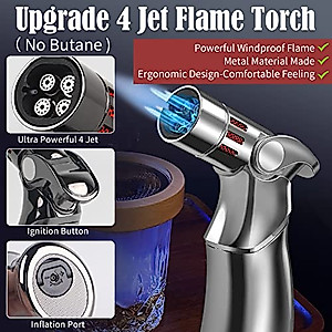 2023 New Cocktail Smoker Kit,Whiskey Bourbon Drink Smoker Kit with Torch (No Butane),6 Wood Chips Flavors Old Fashioned Smoker Kit Gift for Men,Husband,Father