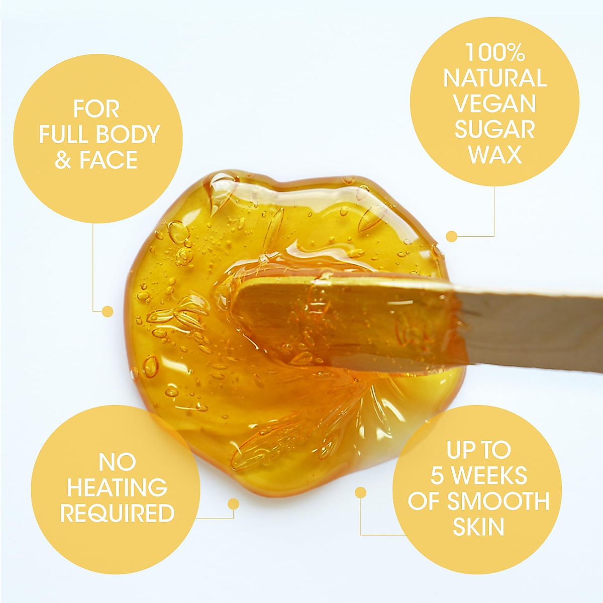 Nad's Wax Hair Removal For Women - Body+Face Wax - All Skin Types - At Home Waxing Kit With 6 Oz Sugar Wax, Cleansing Soap, Wooden Spatula, Re-Usable Cotton Strips