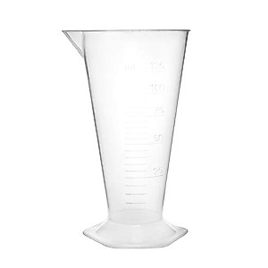 EISCO 12PK Conical Measures, 125ml - Polypropylene Plastic, Translucent - Pouring Spout - 5ml Raised Graduations - Hexagonal Base
