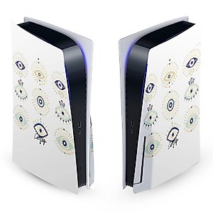 Head Case Designs Officially Licensed Cat Coquillette Blue Gold Art Mix Matte Vinyl Faceplate Sticker Gaming Skin Case Cover Compatible with Sony Playstation 5 PS5 Disc Edition Console
