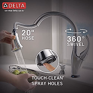 Delta Faucet Addison Touch Kitchen Faucet Brushed Nickel, Kitchen Faucets with Pull Down Sprayer, Kitchen Sink Faucet, Touch Faucet for Kitchen Sink, Touch2O Technology, Arctic Stainless 9192T-AR-DST