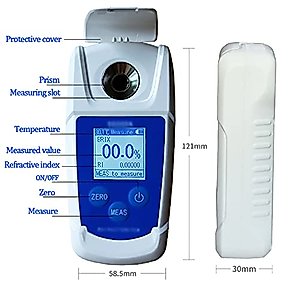Pocket Refractometer, High Accuracy Portable Refractive Index Tester, 0-55% Measurement Range, 10-40℃ Temperature Compensation, 0.1% Resolution and 0.2% Brix Accuracy, for Measuring Sugar Content
