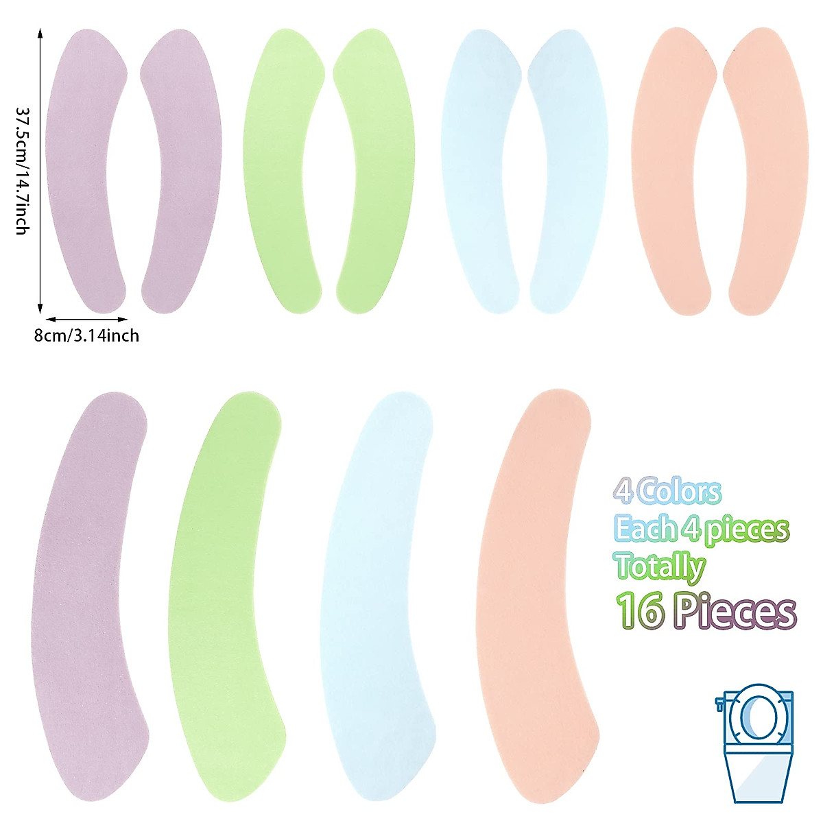 8 Pairs Bathroom Warmer Toilet Seat Cover Pads Washable and Reusable Toilet Seat Cushion Pad Toilet Seat Warmer Cover Bathroom Upgraded Warmer Cushion for Winter Bathroom Toilet, 4 Colors