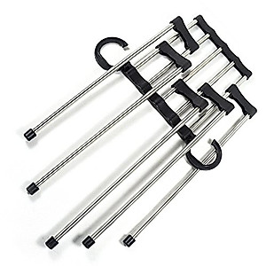 OKOKMALL US--Space Saver Hangers Organizer Pant Trouser Stand Rack Magic Hanger 5 In 1 New