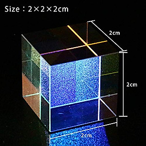 2cm Optical Glass X-Cube Prism RGB Dispersion Prism for Physics and Decoration Same Size 3pcs