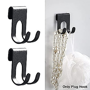 Razor Holder for Shower, 4pcs Razor Holder Shaver Hook Hanger Stand, Self Adhesive Razor Hanger Hooks, Bathroom Kitchen Organizer for Hanging Towel(Black)