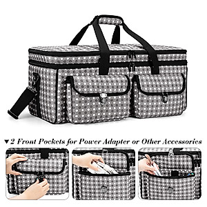Yarwo Double-Layer Carrying Bag Compatible for Cricut Maker, Cricut Explore Air (Air 2), Silhouette Cameo 4, Travel Storage Case for Die-Cut Machine and Craft Accessories, Dots (Patent Pending)