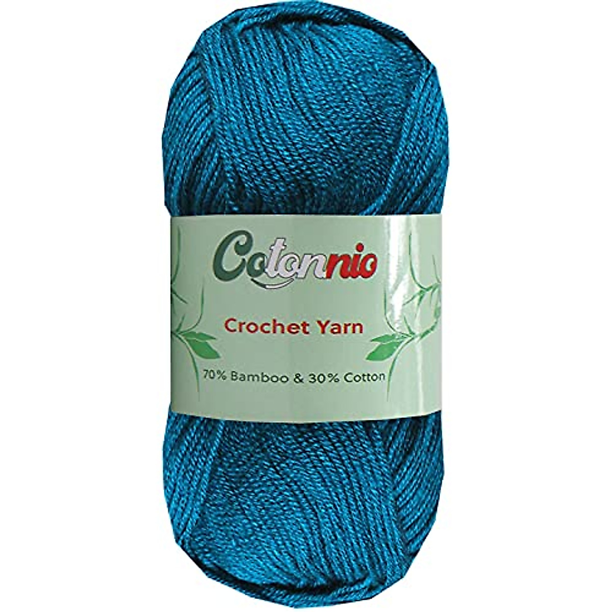 8 Skeins Crochet Knitting Yarn 70% Rayon derived from Bamboo, 30% Cotton Superfine Fingering Weight Sunny Cat Cotonnio Imported (Aegean Blue)
