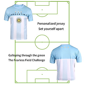 SINLEISI Argentina 2022 World Cup Fan Soccer Jersey (Argentina, Medium)