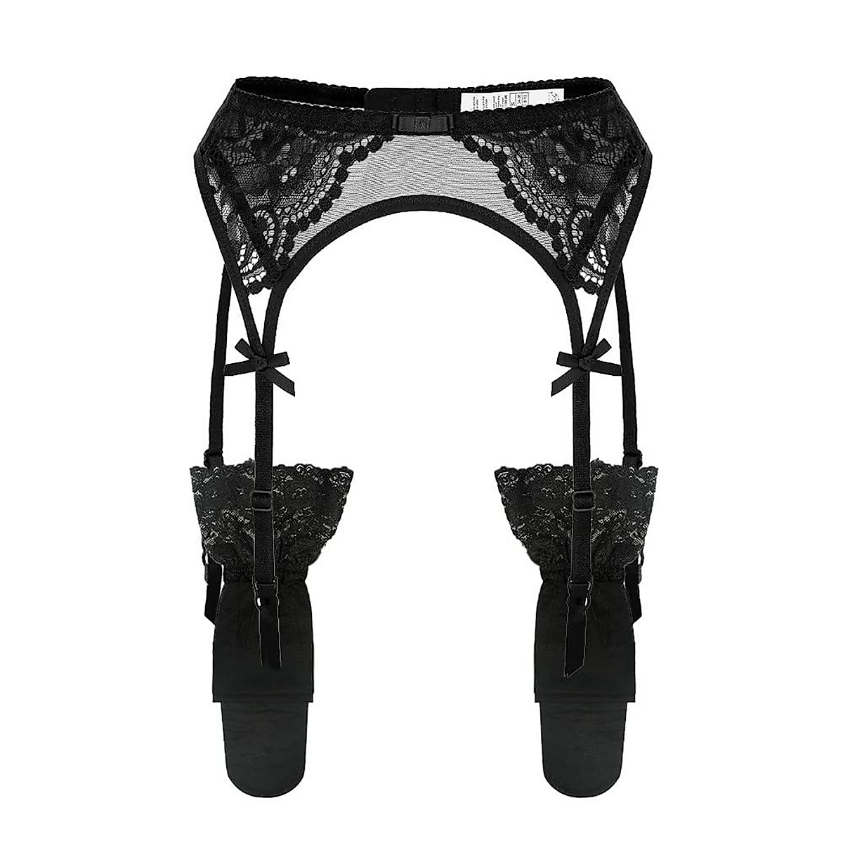 Thigh High Stockings with Garter Belt Attached, Lace Stockings Sheer Stockings for Women