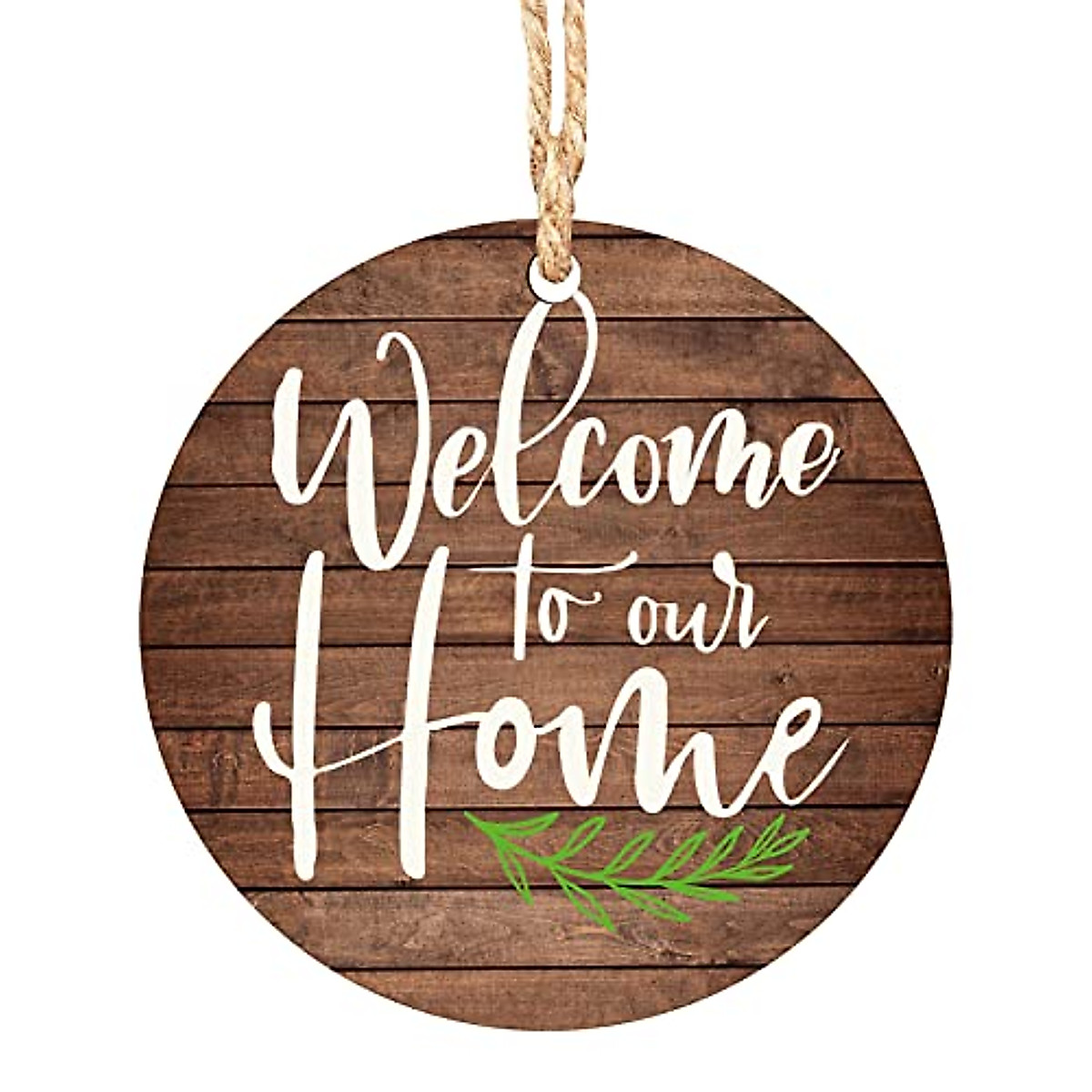 Wooden Hanging Sign Plaque, Welcome To Our Home Door Sign Decor, Housewarming Gifts, Hanging Plaques Ornament for Front Door Porch Wall Garden Yard Farmhouse B14