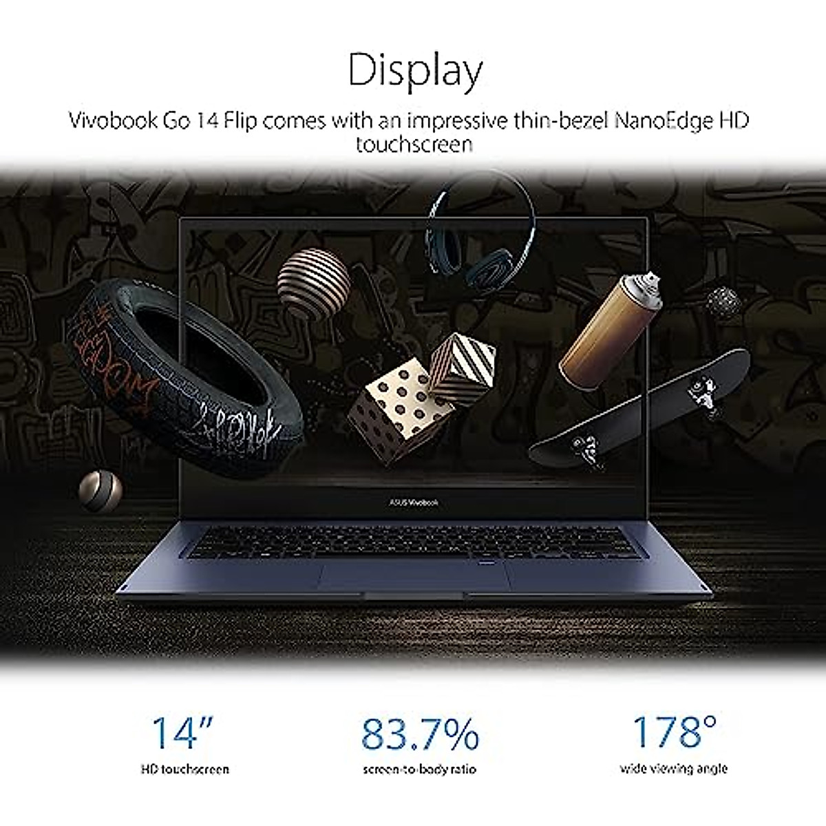 ASUS Chromebook Thin and Light 2-in-1 Laptop, 14" HD Touchscreen, Intel Celeron N4500, Intel UHD Graphics, 4GB RAM, 128GB Storage (64GB eMMC+MTC 64GB Flash Memory), Chrome OS, Blue