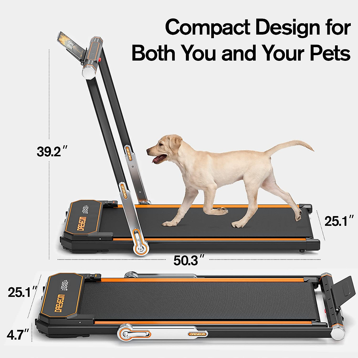 Walking Pad 2 in 1 Under Desk Treadmill 2.5HP Folding Electric Treadmill Walking Jogging Machine for Home Office with Remote Control
