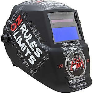 Lincoln Electric No Rules No Limits Welding Helmet K4983-1, Auto Darkening, Lightweight Weld Headgear, Shade 7-13, Grind Mode, Use for Stick, TIG, Pulsed TIG, MIG, Pulsed MIG, Flux Core, Gouging