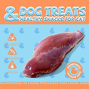12oz Freeze Dried Duck Pet Treats, High Protein Freeze-Dried Pet Food for Dogs, Cats, Fresh Ingredient Snacks, 12 oz Bag, Rawhide Free&Grain Free
