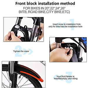 Adjustable Road Mountain Bike Bicycle Cycling Tire Front/Rear Mud Guards Mudguard Fenders Set (White)