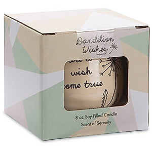 Pavilion Gift Company Plain Dandelion Sisters are a Wish Come True Yellow Ceramic Soy Serenity Scented Candle