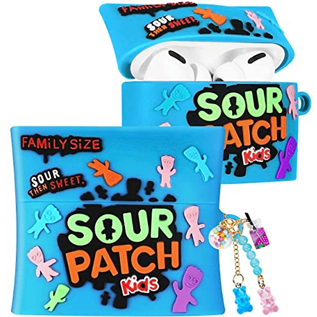 WowChic for AirPods Pro 2019/Pro 2 Case 2022 Soft Silicone Cute 3D Cartoon Food Fashion Kawaii Cool Fun Funny Unique Shell for Apple Airpod Air pods Cover Cases for Men Girls Women Boys Blue Kids