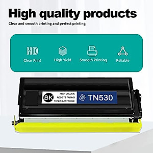 NUCA TN 530 Compatible TN-530 2-Pack TN530 Black Cartridges Replacement for Brother DCP-8020 8020 8025D 8040 8045D HL-1650 1650N 1650NPLUS 1670N 1850 Printer (3,800 Yield/Toner Cartridge)
